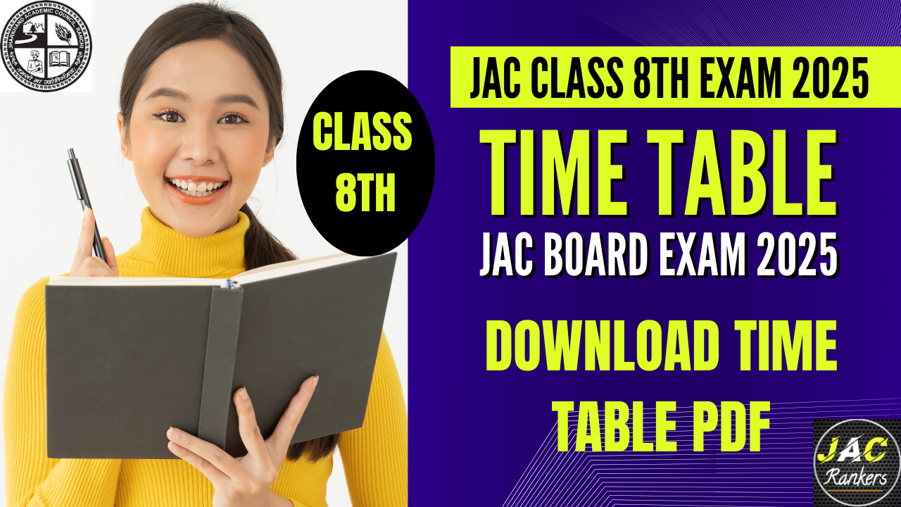 JAC Class 8th Time Table 2025 [Download PDF] - JAC RANKERS