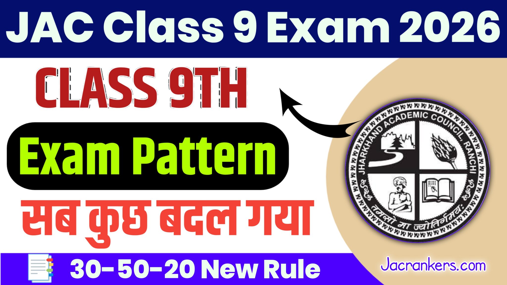 JAC Class 9 Exam Pattern 2026 - JAC RANKERS